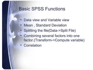 Spss Overview | PPT | Science