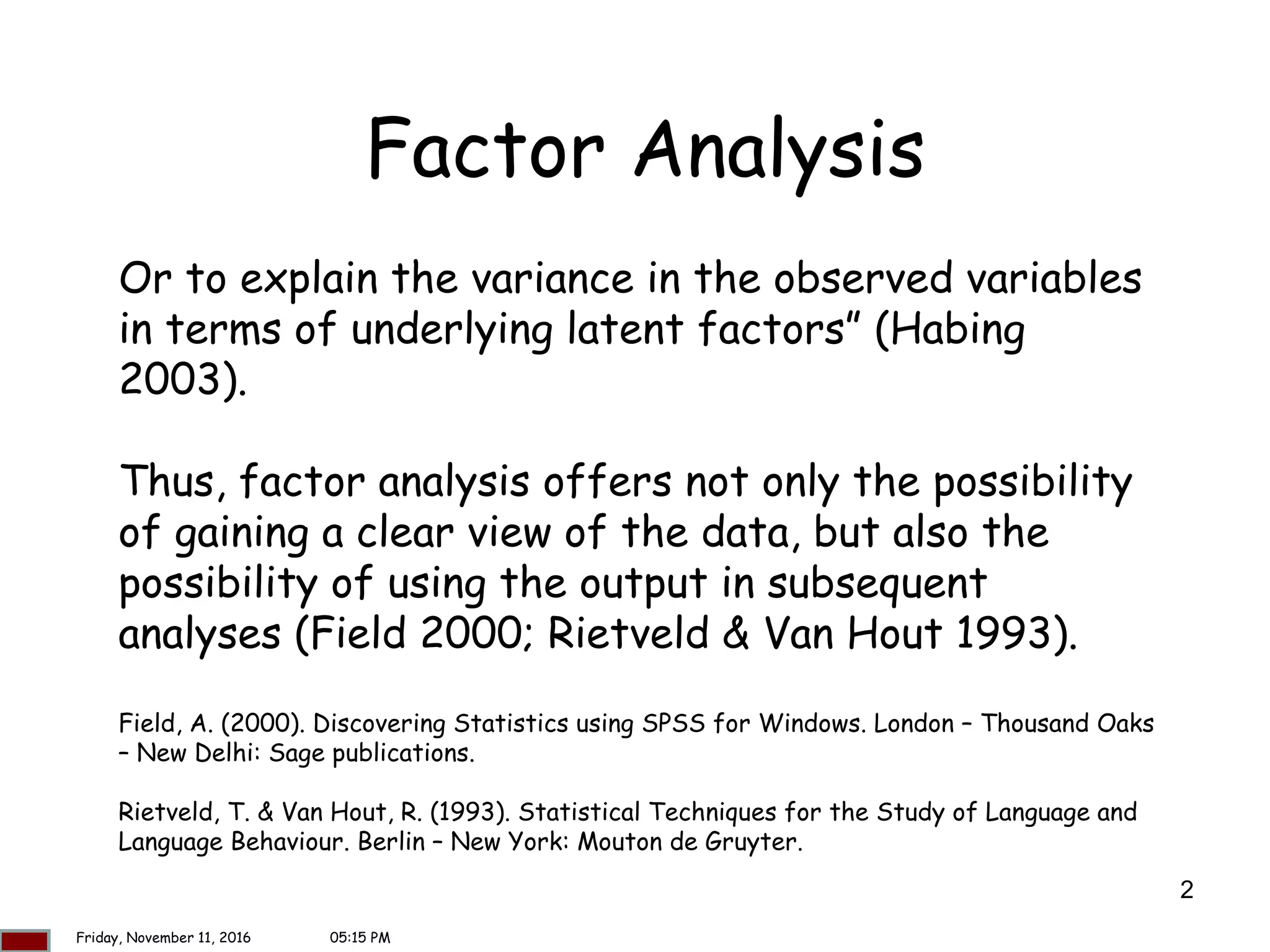 Factor analysis in Spss | PPT