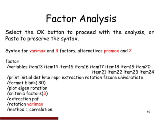 Factor analysis in Spss | PPT