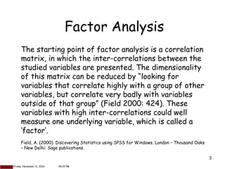 Factor analysis in Spss | PPT