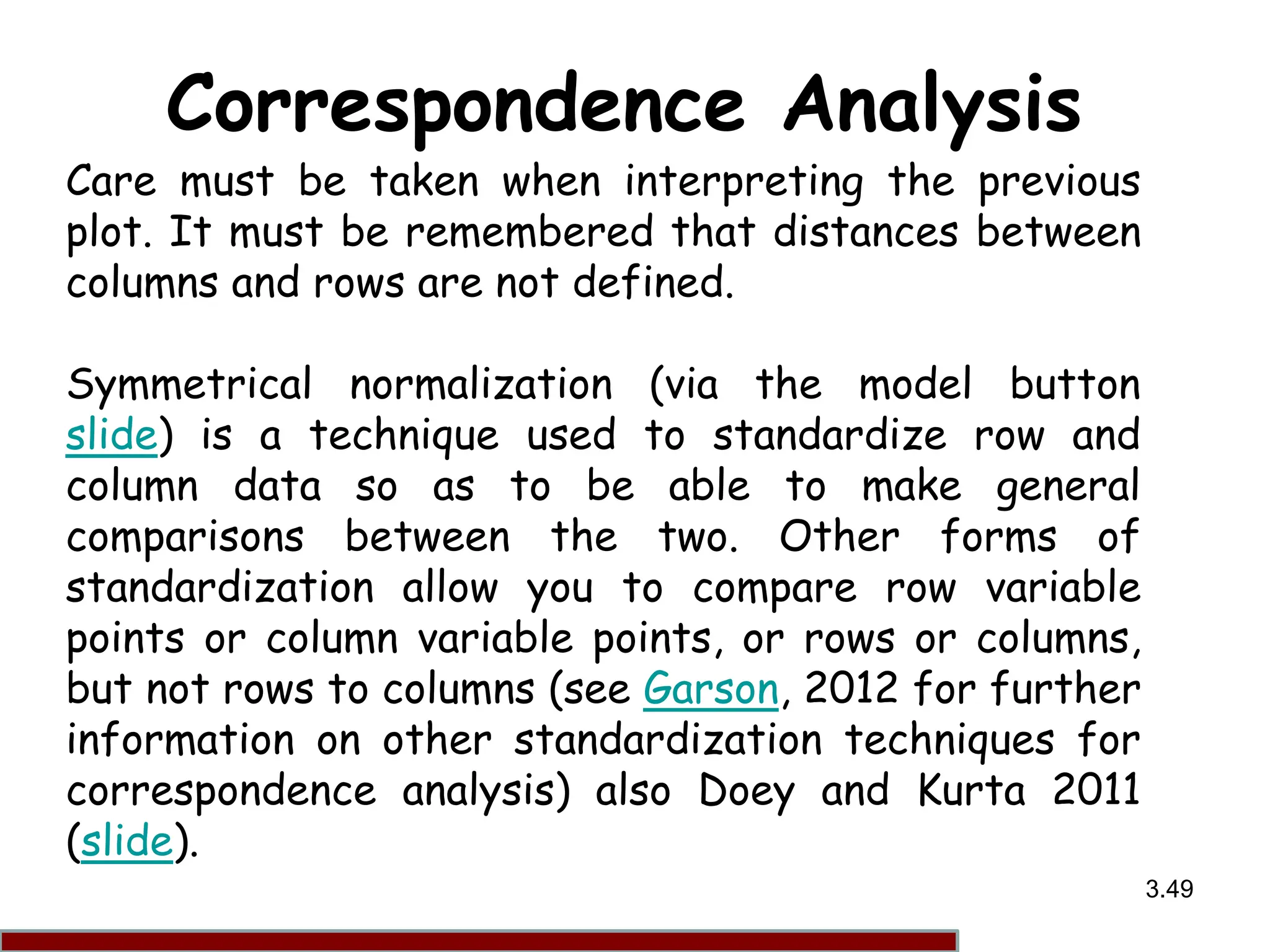 CORRESPONDENCE ANALYSIS PRESENTATIONspss3.ppt