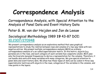 CORRESPONDENCE ANALYSIS PRESENTATIONspss3.ppt