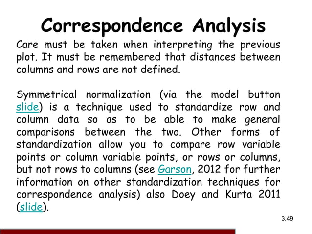 CORRESPONDENCE ANALYSIS PRESENTATIONspss3.ppt