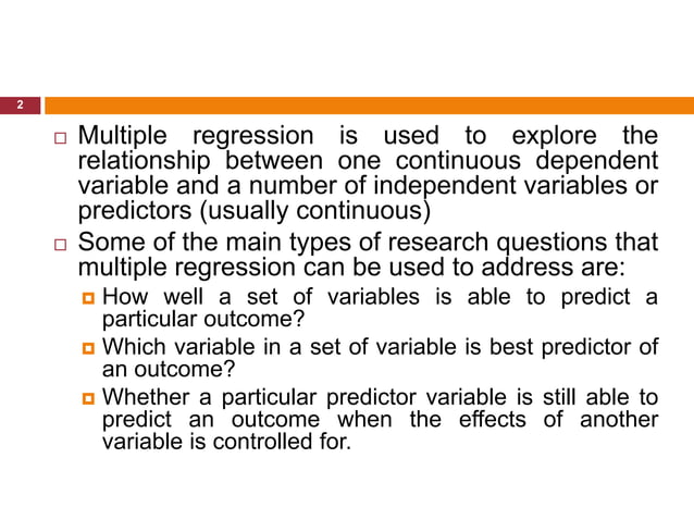 Spss6 multiple regression | PPT
