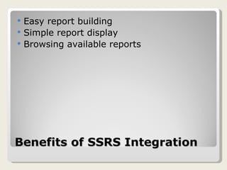 SQL Reporting Service and SharePoint, The Right Way