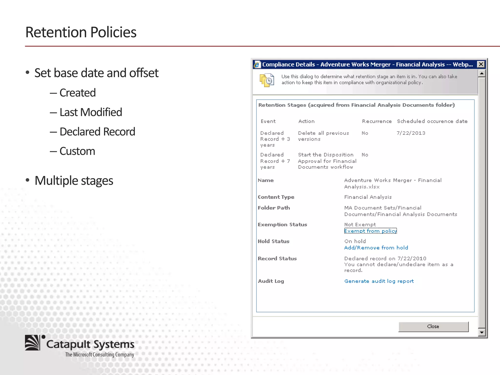 Dynamic Records Management in SharePoint | PPT