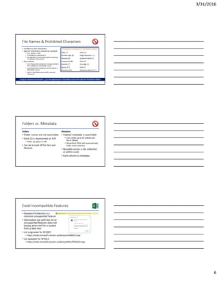 SPSSA SharePoint 101 Best Practices - 3 Slides PP | PDF