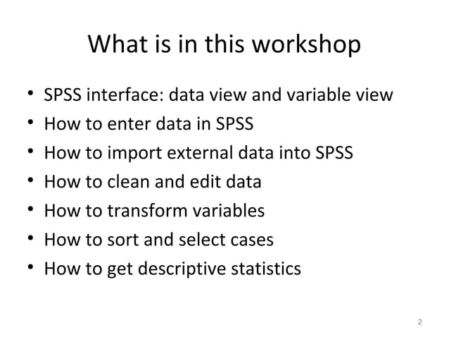 Spss beginners