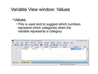 Spss briefintroduction about spss and Data view and variable basic ...