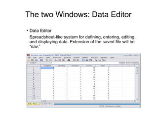 Spss briefintroduction about spss and Data view and variable basic ...