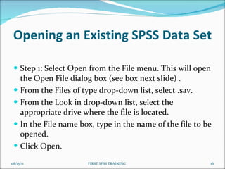 Spss data capturing training | PPT | Computing | Technology & Computing