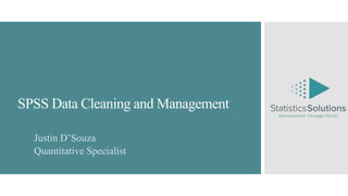 SPSS Data Cleaning and Management | PPTX