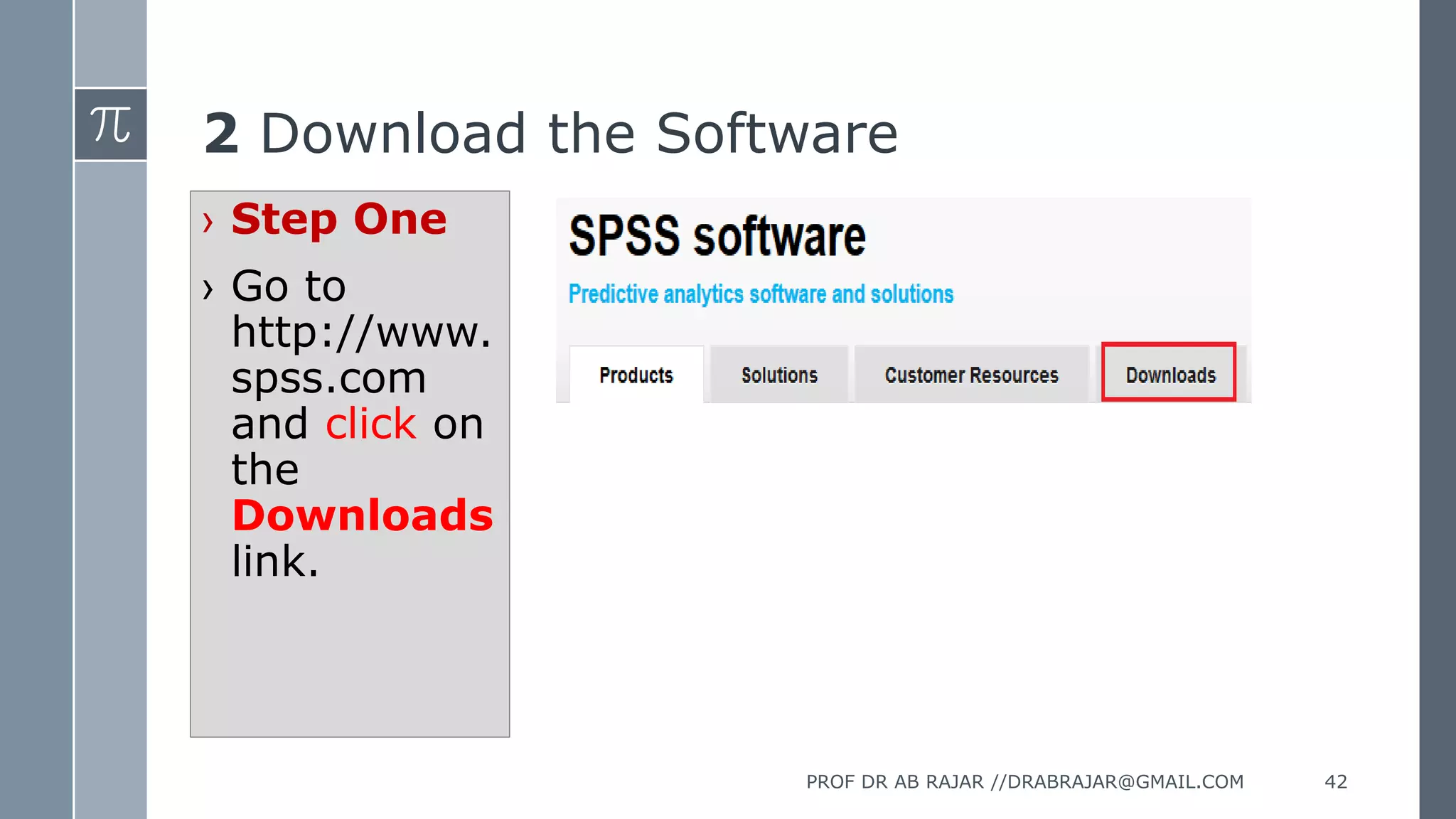 SPSS DOWNLOAD & INSTALATION.pptx | Operating Systems | Computer Software and Applications