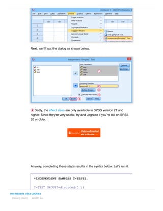 SPSS Independent Samples T-Test - Beginners Tutorial.pdf