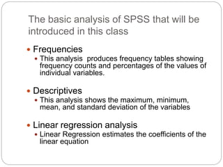 Spss intro for engineering | PPT | Technology & Computing