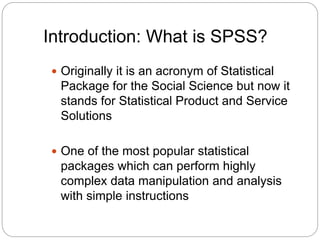 Spss intro for engineering | PPT | Technology & Computing