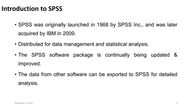 SPSS Lecture_1 [Autosaved].pptx | Computing | Technology & Computing