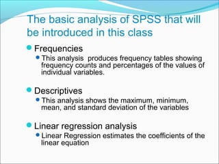 Spss lecture notes | PPT