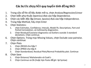 Spss lesson 5.3 Tương quan hồi quy (hồi quy tuyến tính đa biến) | PPT