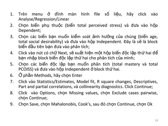 Spss lesson 5.3 Tương quan hồi quy (hồi quy tuyến tính đa biến) | PPT