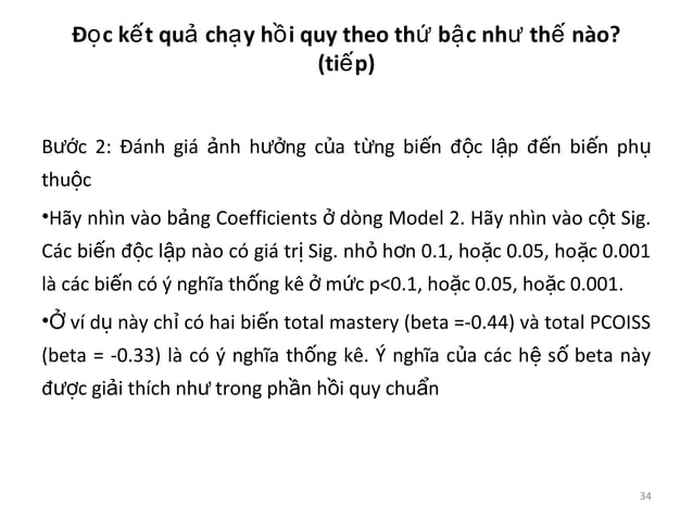 Spss lesson 5.3 Tương quan hồi quy (hồi quy tuyến tính đa biến) | PPT