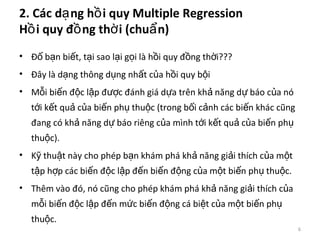 Spss lesson 5.3 Tương quan hồi quy (hồi quy tuyến tính đa biến) | PPT