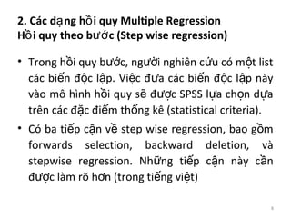 Spss lesson 5.3 Tương quan hồi quy (hồi quy tuyến tính đa biến) | PPT
