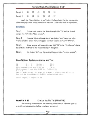 Spss & minitab | DOCX