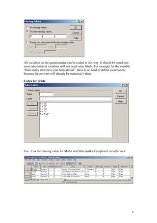 Spss notes | DOC | Computer Software and Applications | Computing