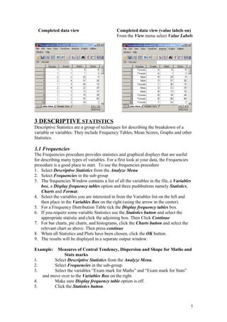 Spss notes | DOC | Computer Software and Applications | Computing