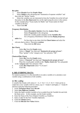 Spss notes | DOC | Computer Software and Applications | Computing