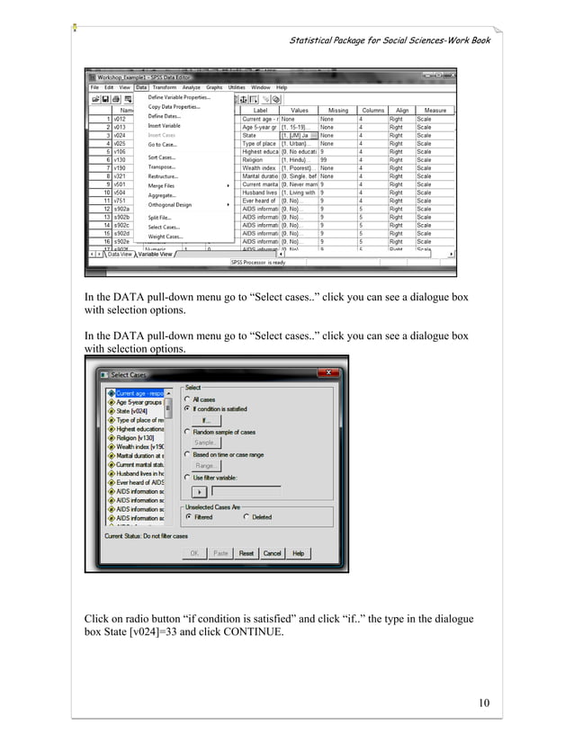 SPSS :Introduction for beginners | PDF
