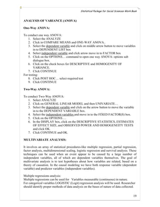 SPSS :Introduction for beginners | PDF