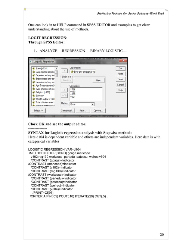 SPSS :Introduction for beginners | PDF