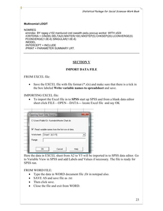 SPSS :Introduction for beginners | PDF