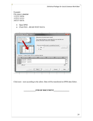 SPSS :Introduction for beginners | PDF