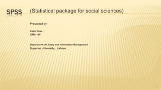 Spss presentation | PPT