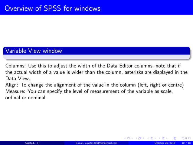 Spss Presentationpdf Operating Systems Computer Software And Applications