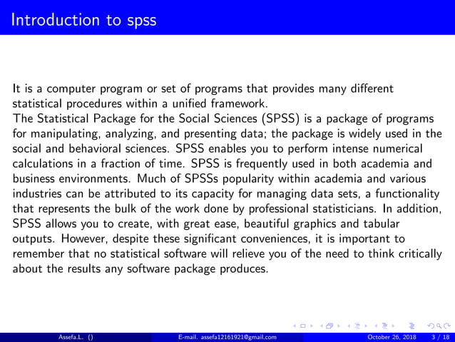 spss presentation.pdf | Operating Systems | Computer Software and Applications