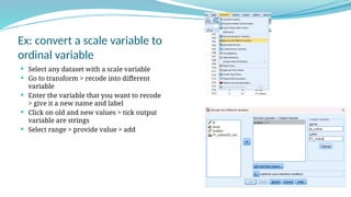 spss presentation complete ( basic intro ) | PPTX