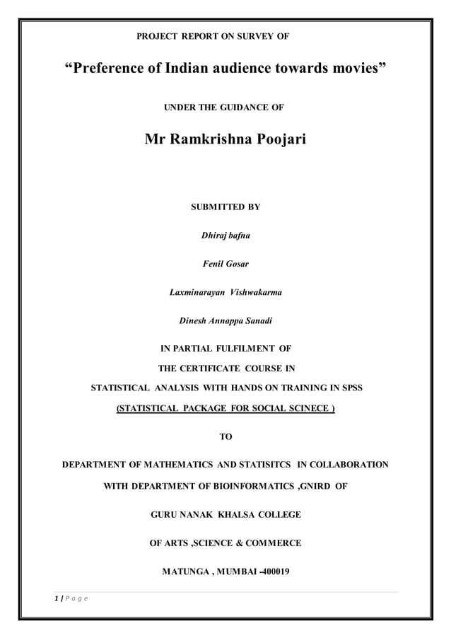 Spss project final | DOCX | Science