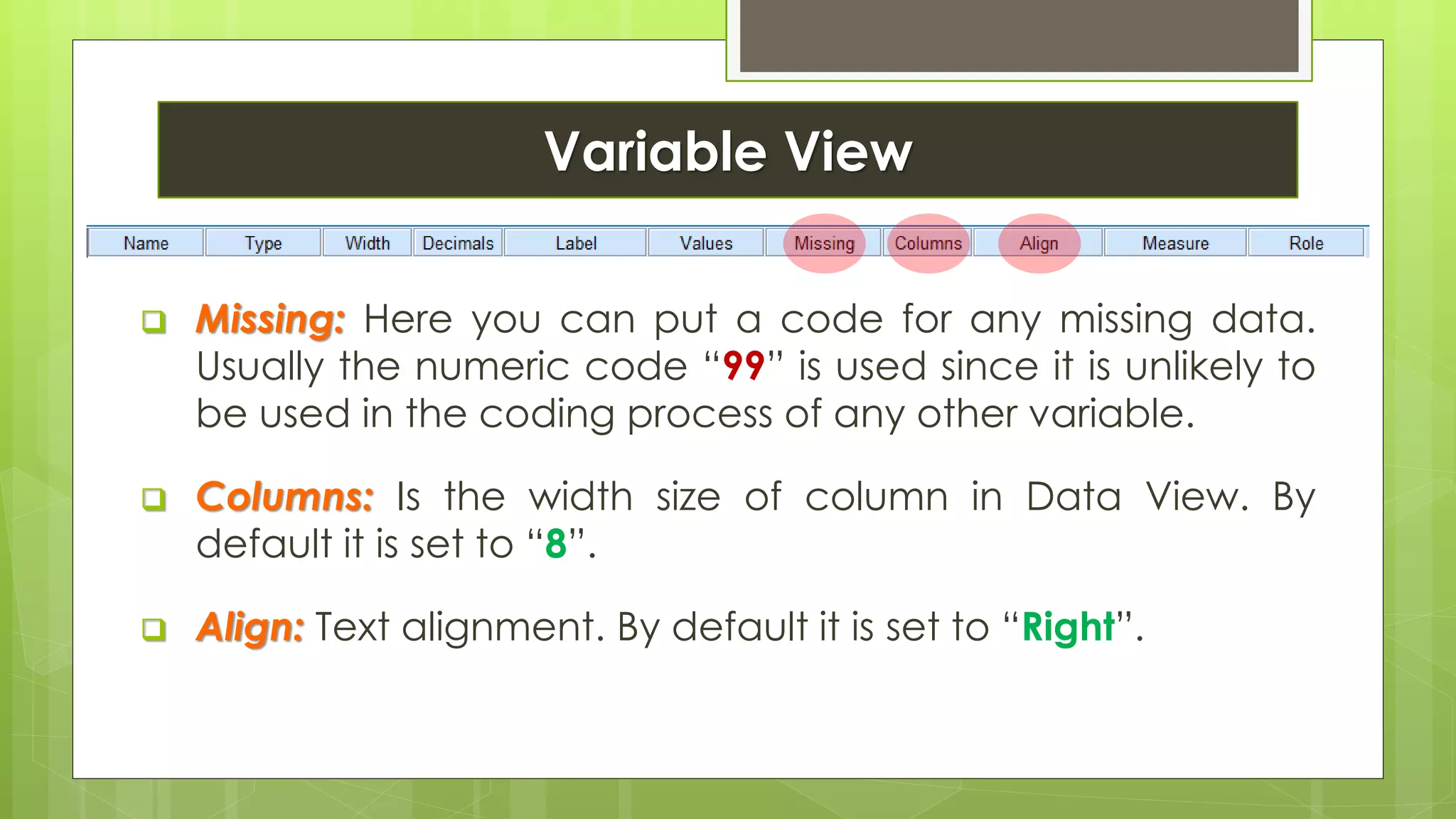 Spss Series Data Entry And Coding Pdf