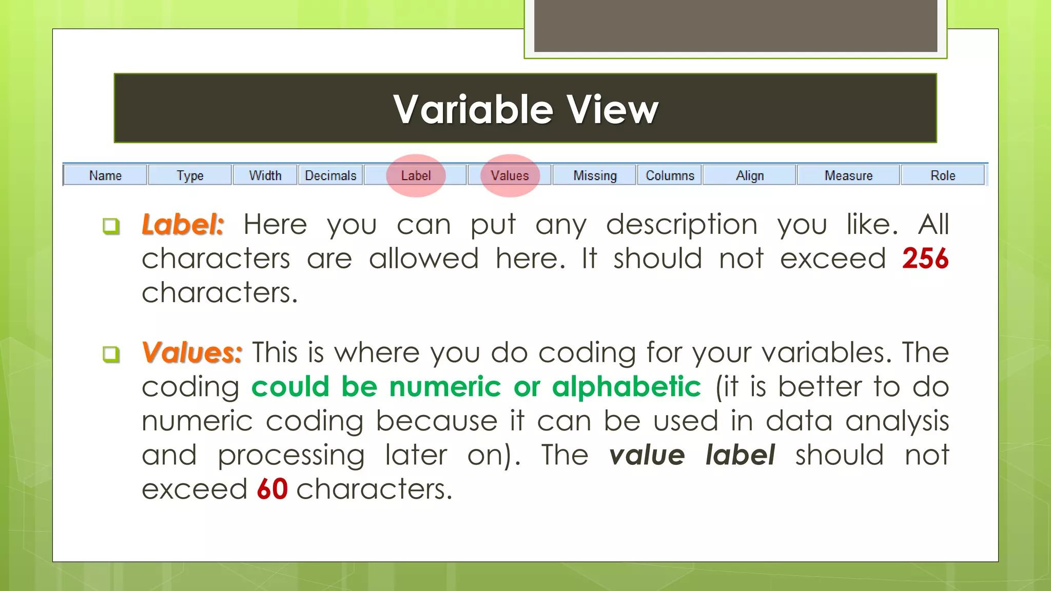 Spss series - data entry and coding | PDF