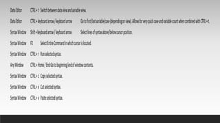 Spss short cut keys | PPTX