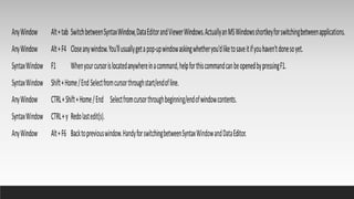 Spss short cut keys | PPTX