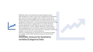 SPSS skills- Qualitative vs. Quantitative Research using SPSS | PPTX