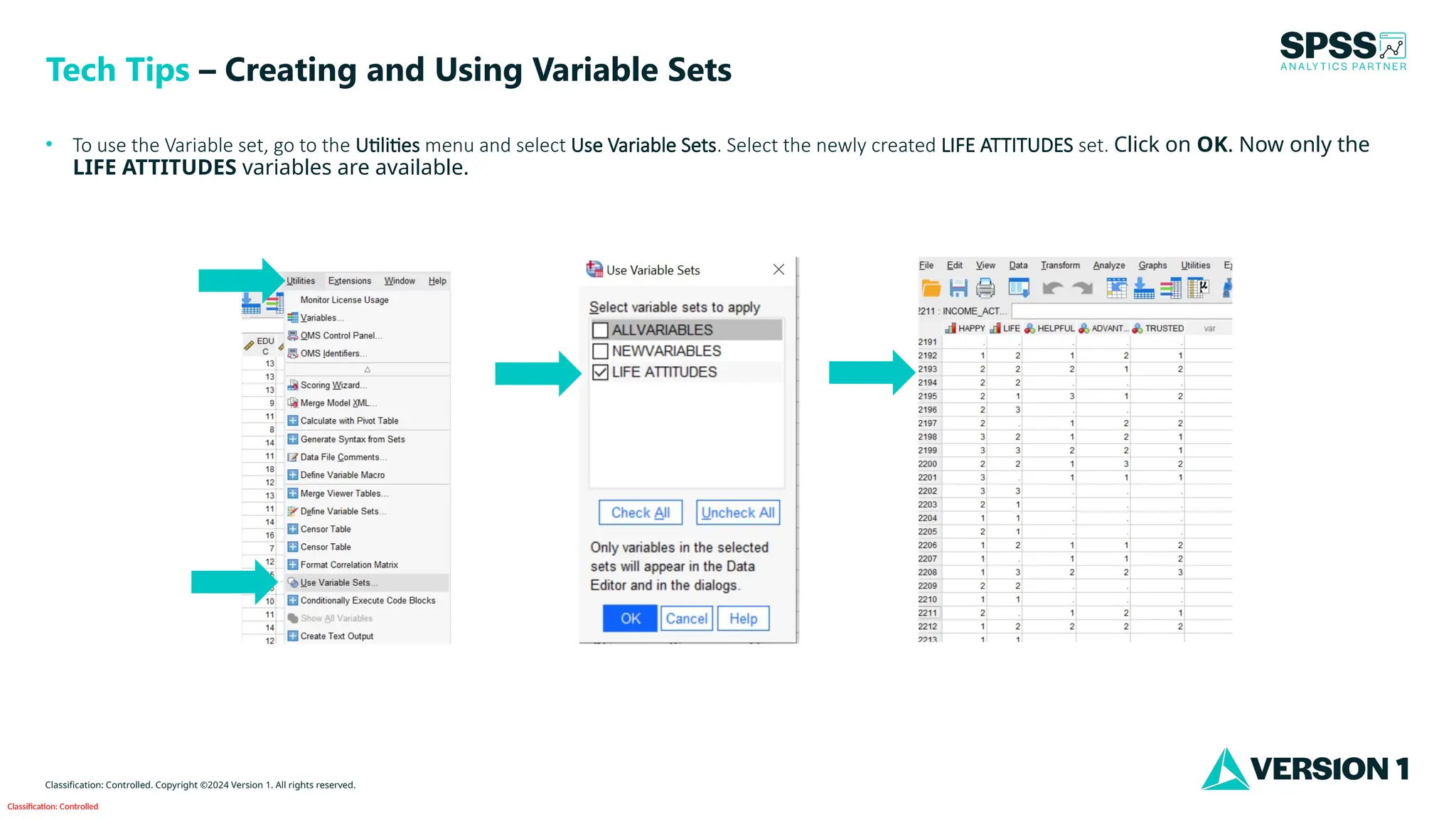 Spss Statistics Creating And Using Variable Sets In Ibm Spss Statisticspptx Technology
