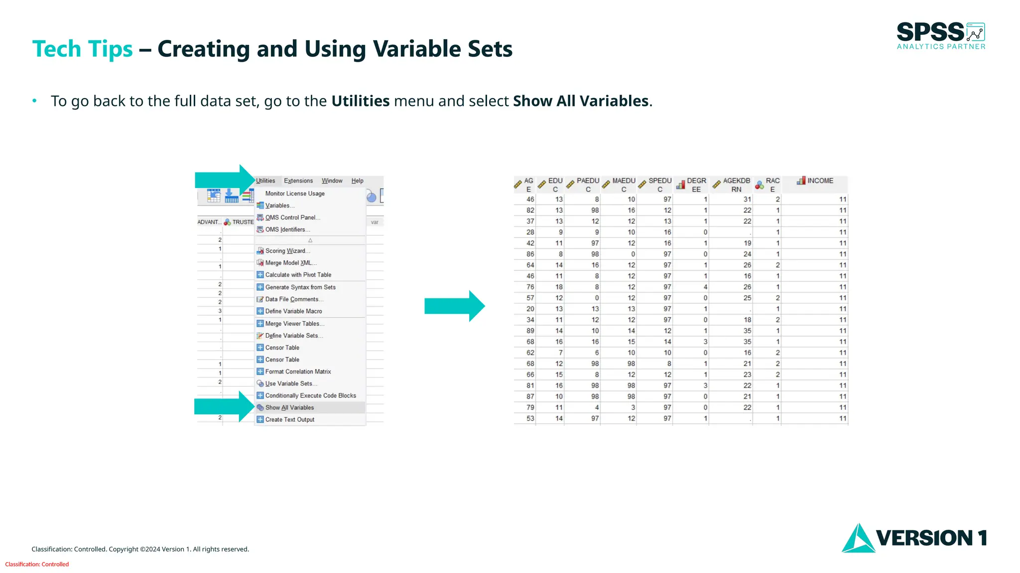 Spss Statistics Creating And Using Variable Sets In Ibm Spss Statisticspptx Technology