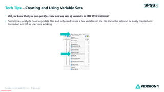 SPSS Statistics - Creating and Using Variable Sets in IBM SPSS Statistics.pptx | Technology ...