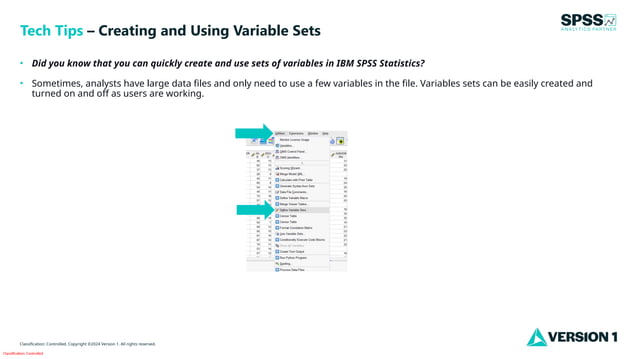 Spss Statistics Creating And Using Variable Sets In Ibm Spss